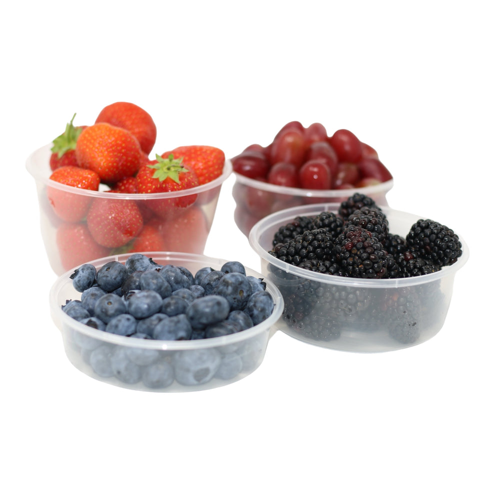 Round Plastic Container with Lids (3 Sizes) – Food Packaging Direct