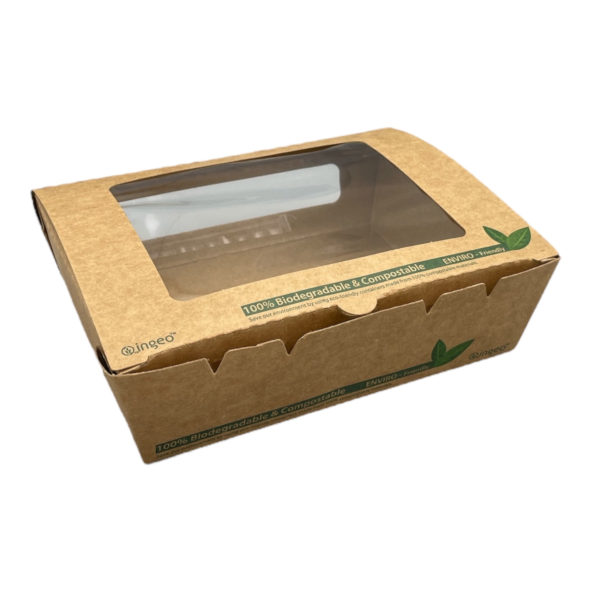 PLA Tuck Top Kraft Window Salad Boxes (3 Sizes) – Food Packaging Direct