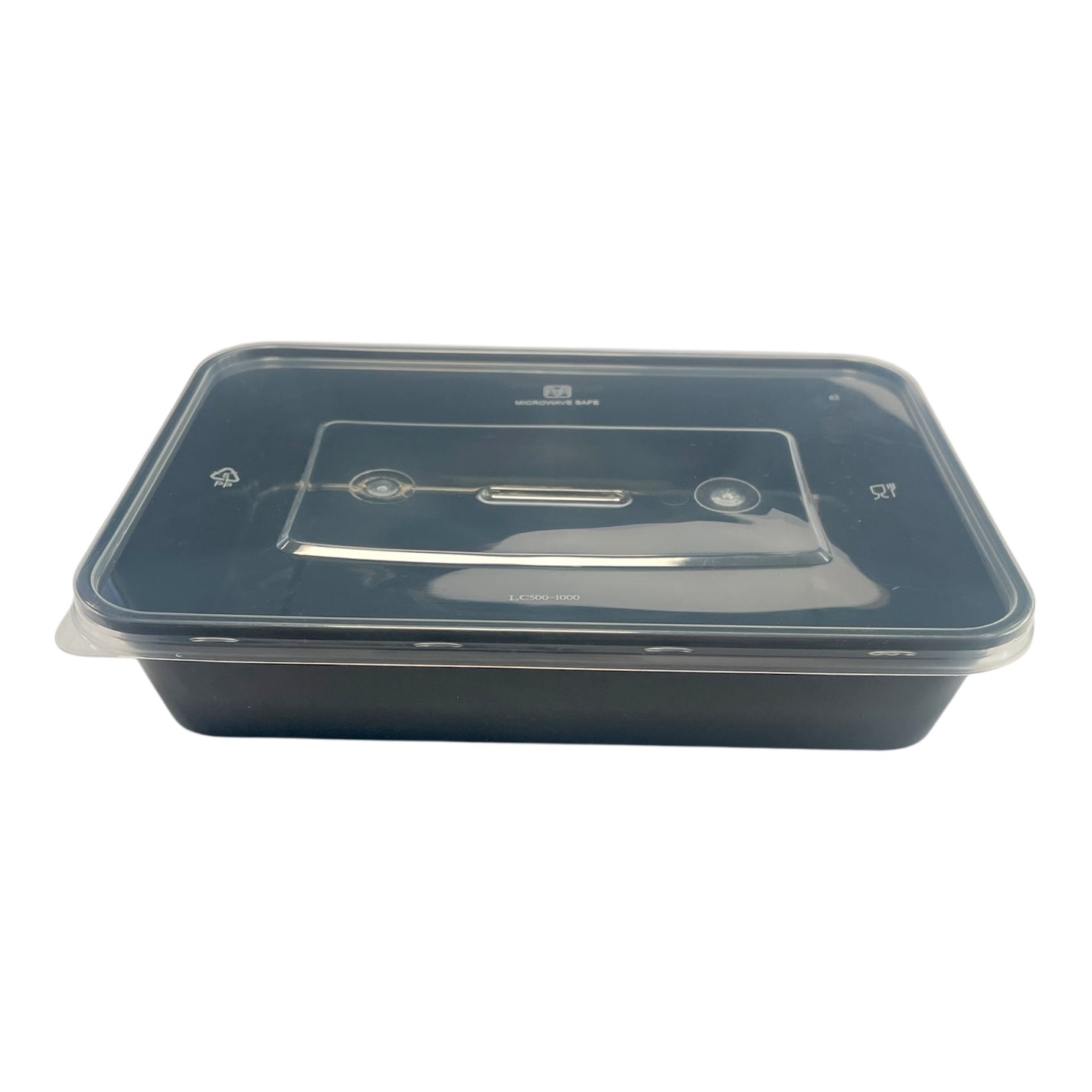 Black Base Microwavable Container with Clear Lid (2 Sizes) – Food Packaging Direct