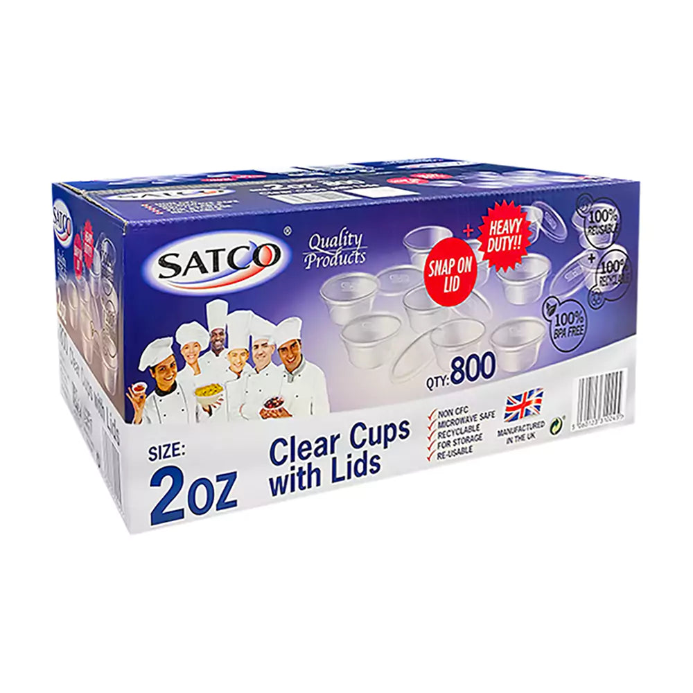 Satco Round Sauce pots with Lids (2 Sizes) – Food Packaging Direct