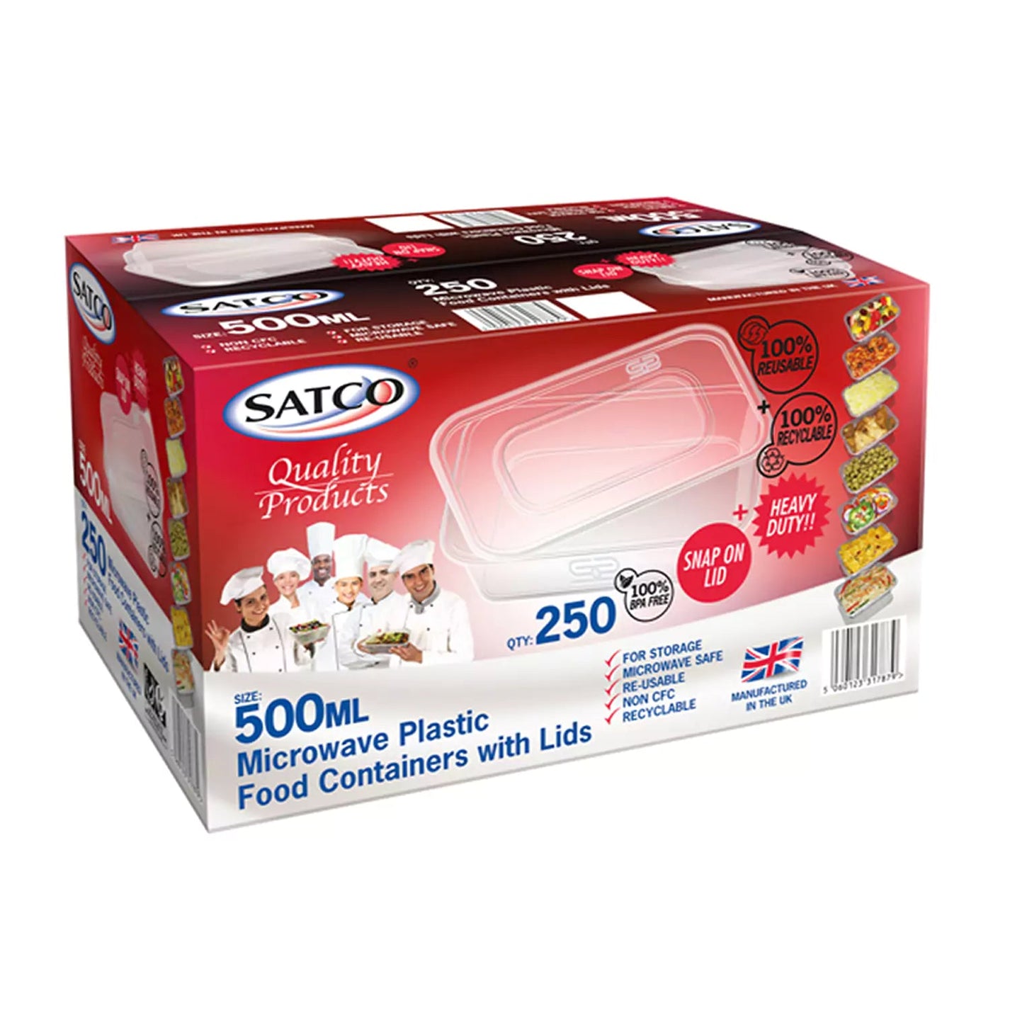 Satco Rectangular Microwavable Container (4 Sizes) – Food Packaging Direct