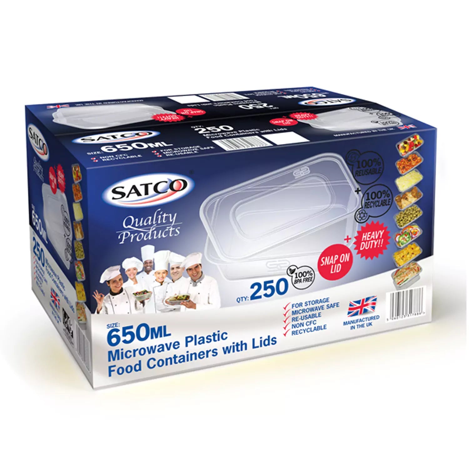 Satco Rectangular Microwavable Container (4 Sizes) – Food Packaging Direct